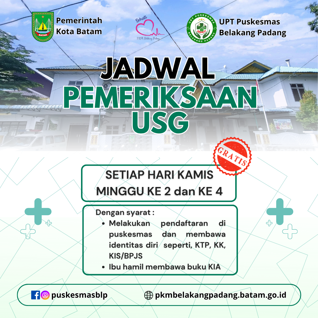 JADWAL PEMERIKSAAN USG – PKM BELAKANG PADANG
